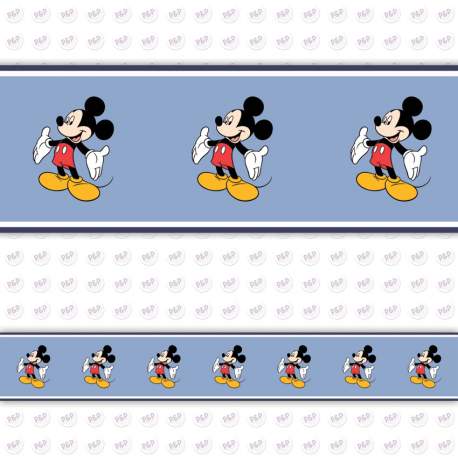 Faixa decorativa mickey com fundo azul escuro